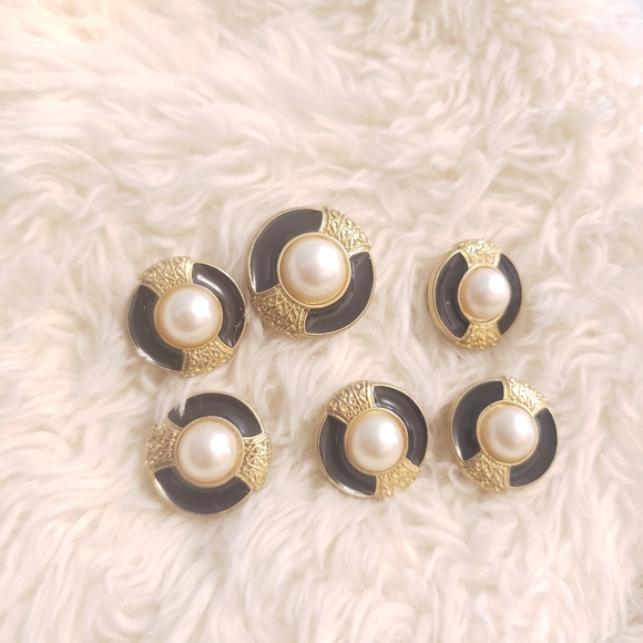 Vintage | Accessories | Vintage Button Covers With Faux Pearls And ...